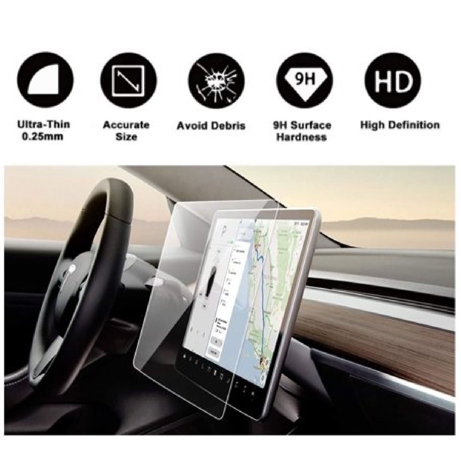 Tesla Model 3 / Y 15" - Tempered Glass Screen Protector - TanStarTrade